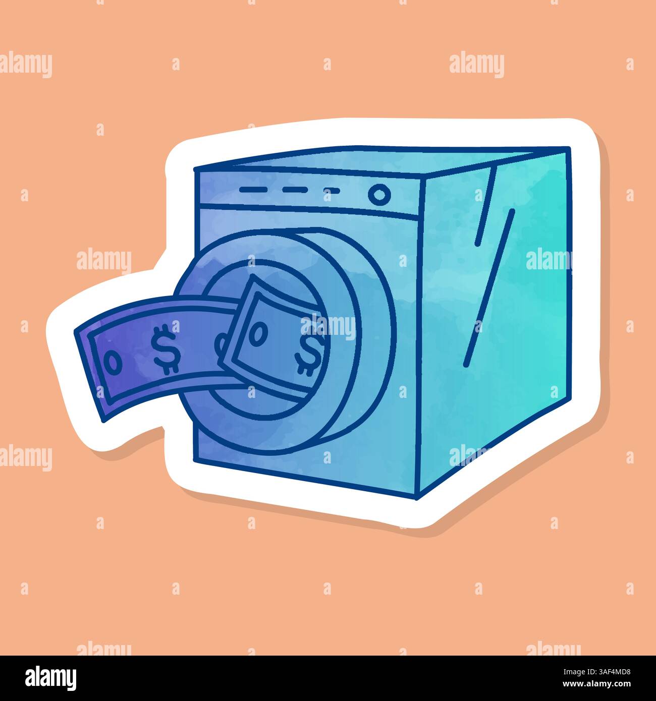 Money laundry color sticker Stock Vector Image & Art - Alamy