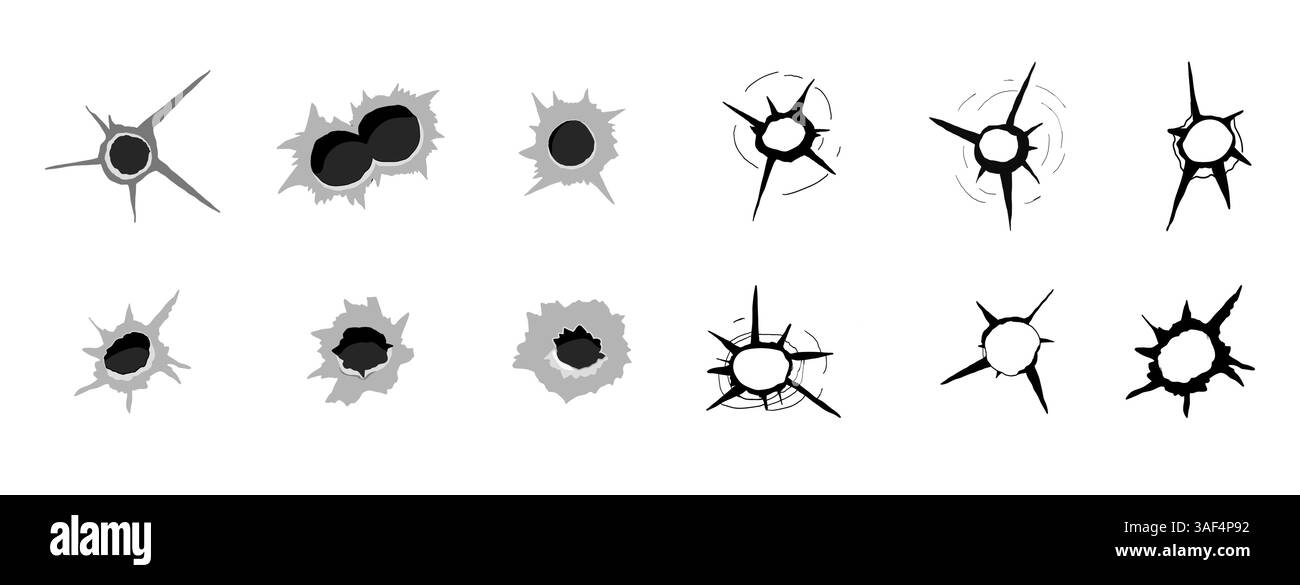 Bullet hole gun shot weapon mark silhouette, impact gun, bullet hole ...
