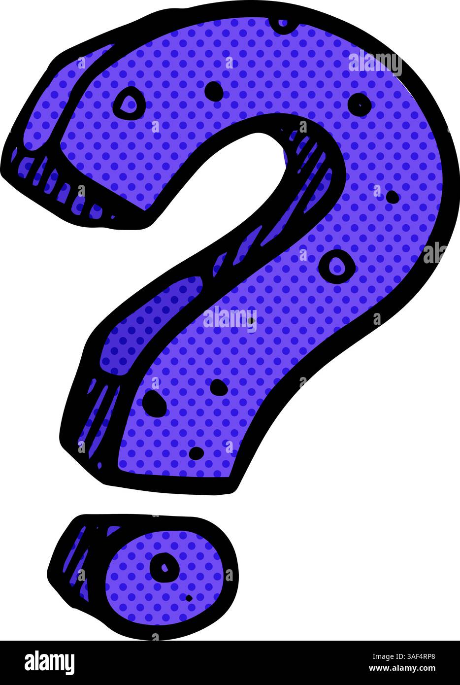 Question mark symbol hand drawn halftone color vector illustration ...