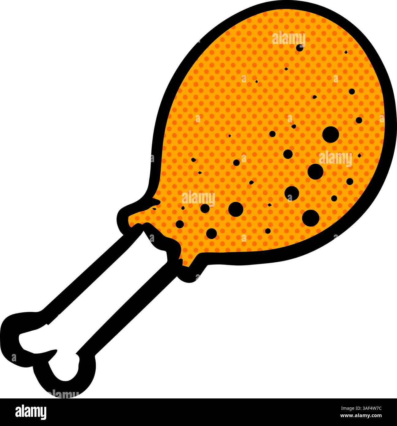 Hand drawn chicken drum stick halftone color vector illustration Stock ...