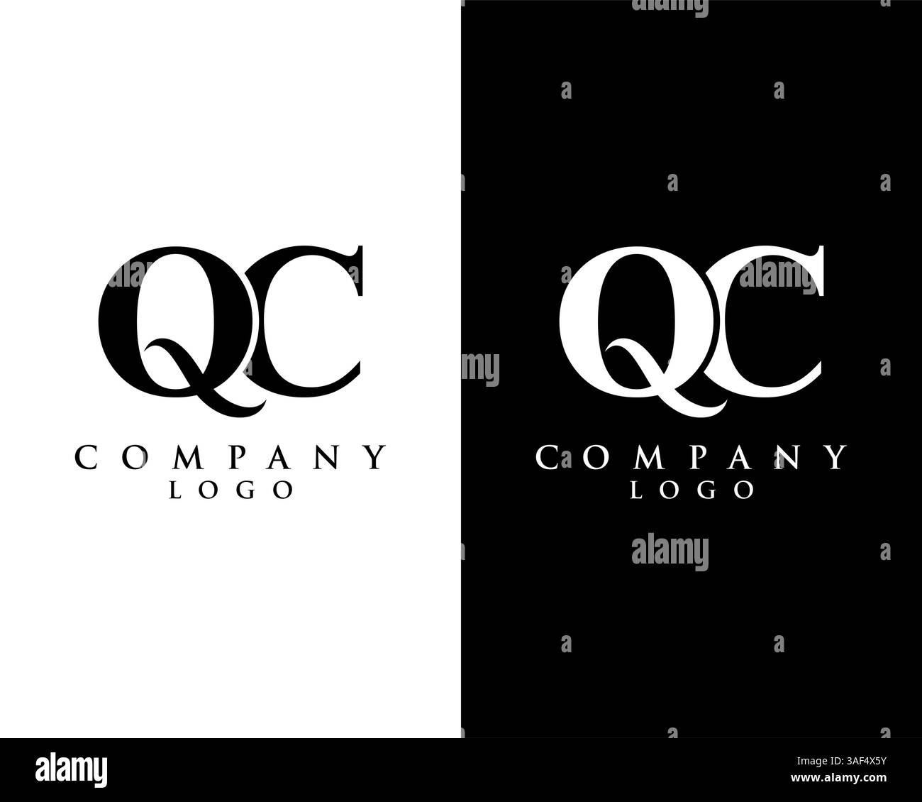 QC, CQ modern logo design with Black and white background. vector logo ...