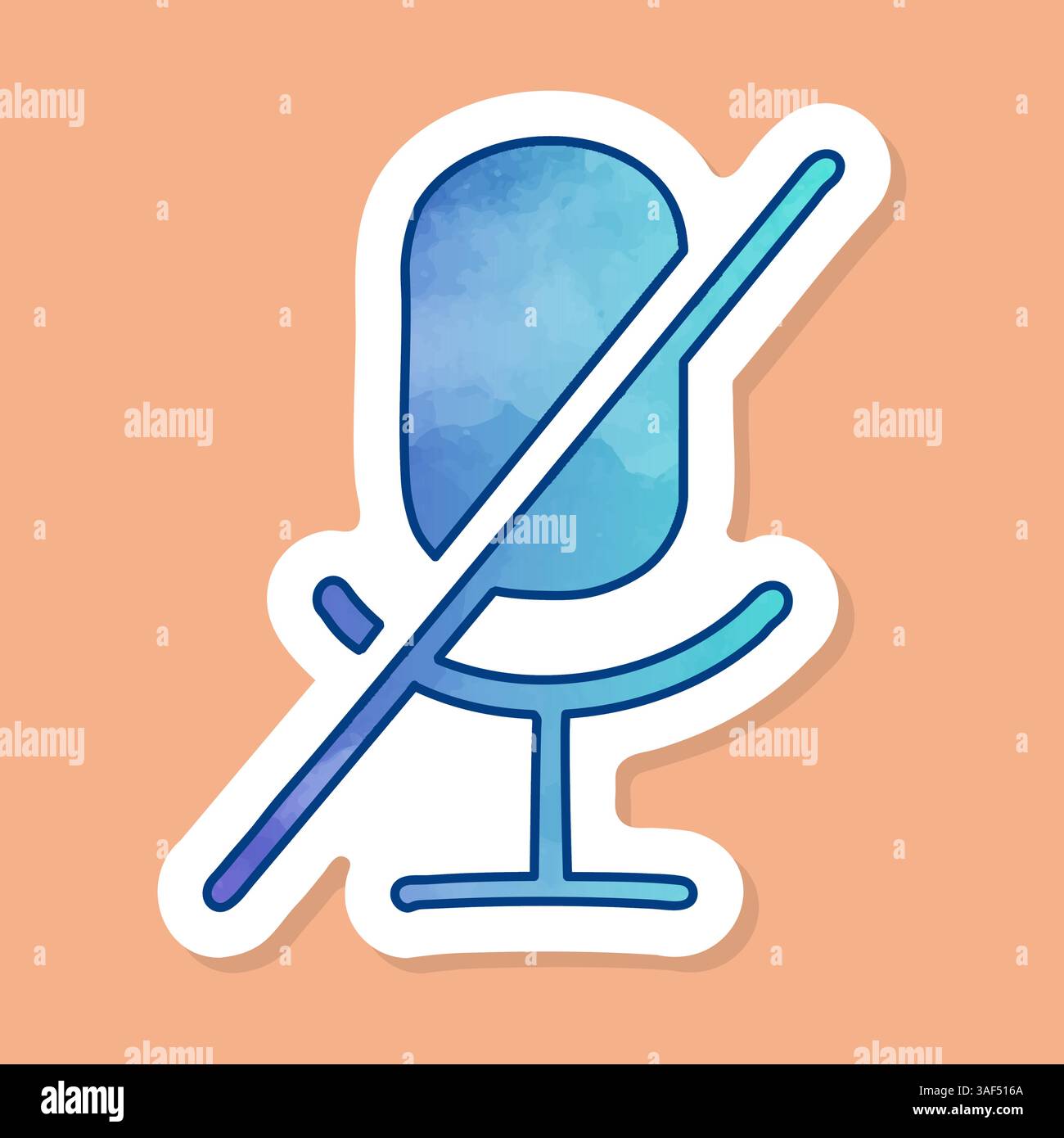 Microphone disabled color sticker Stock Vector Image & Art - Alamy