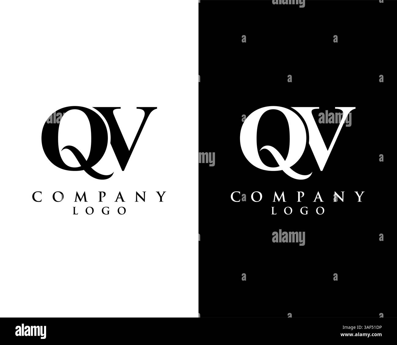 QV, VQ modern logo design with Black and white background. vector logo for business and company ...