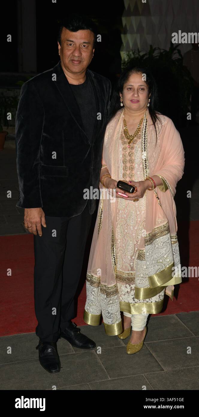 MUMBAI, INDIA â€“ MARCH 02: Anu Malik with his wife Anju Anu Malik at ...