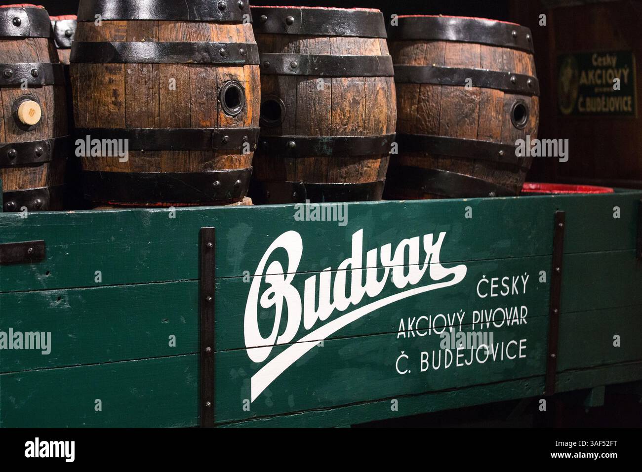 Ceske Budejovice, Czech Republic. 10th Nov, 2024. Old beer barrels seen ...