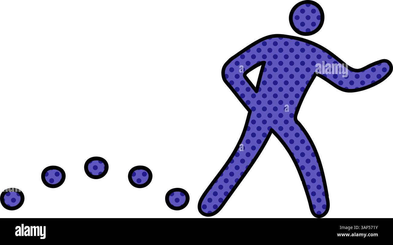 map walking route halftone hand drawn color vector illustration Stock ...