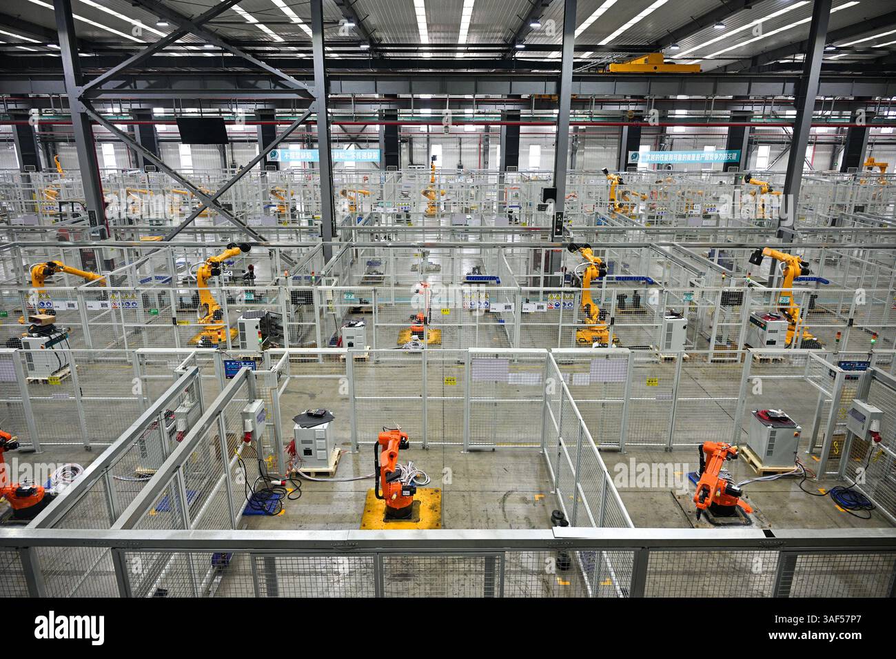 NANJING, CHINA - APRIL 7, 2025 - The industrial robot test area of ...