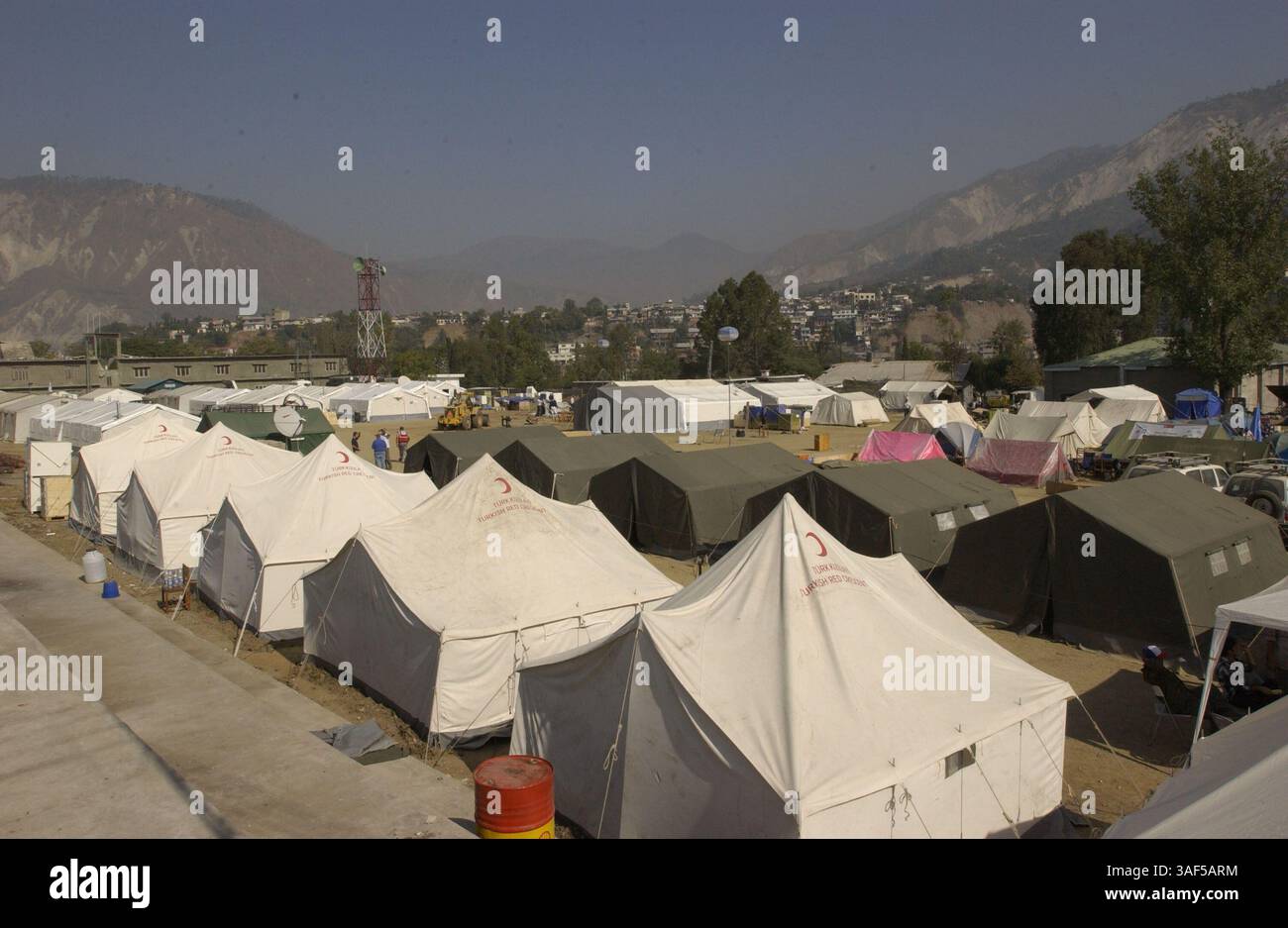 Oct 24, 2005; Muzaffarabad, PAKISTAN; UN/NGO compound where the ...