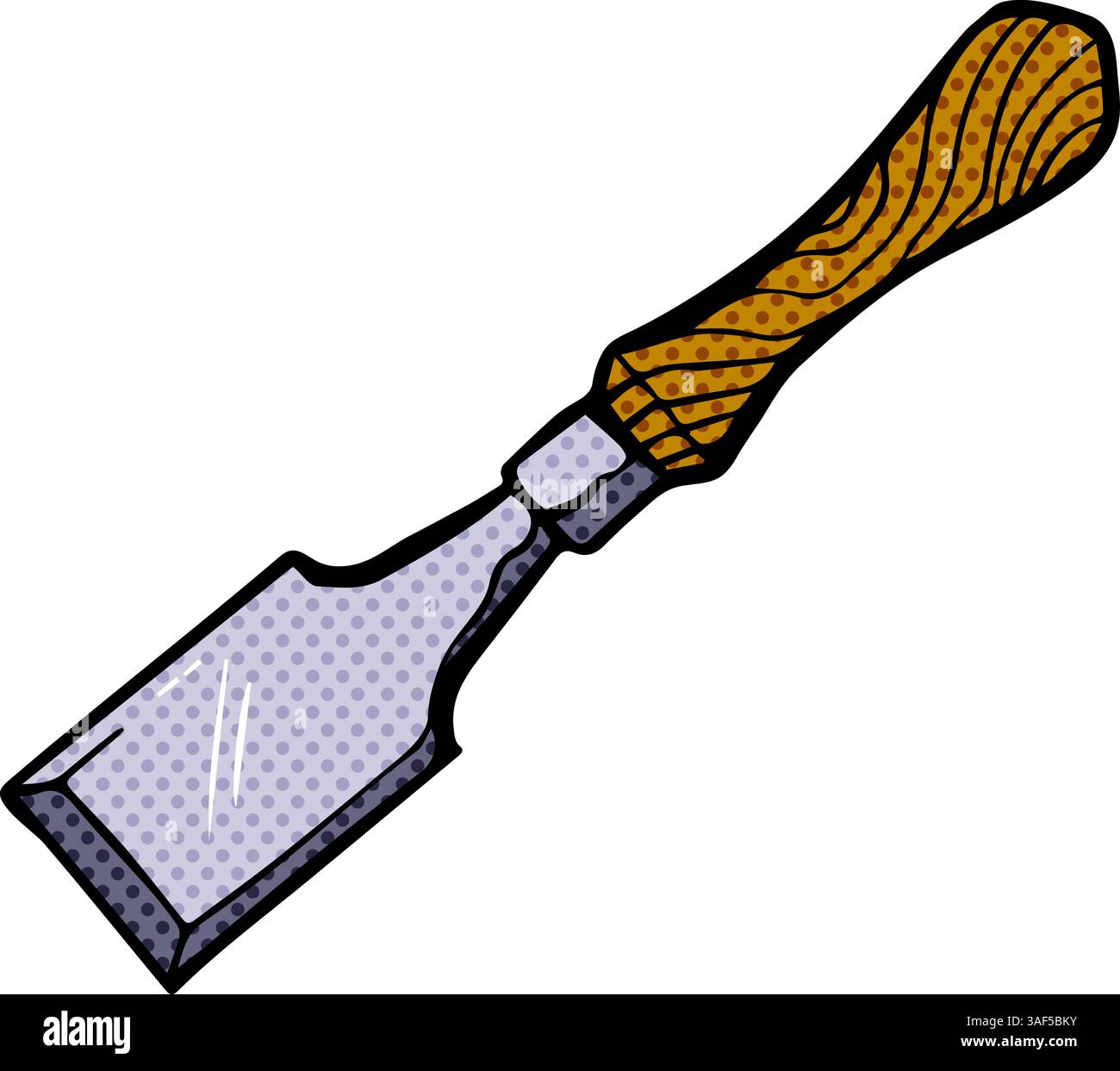 chisel icon hand drawn halftone color vector illustration Stock Vector ...