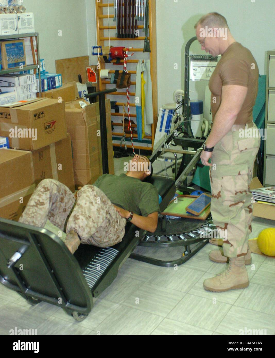 Jan 20, 2005; Babhdad, Iraq; 1st Lt. JUSTIN LAFERRIER motivates Cpl ...