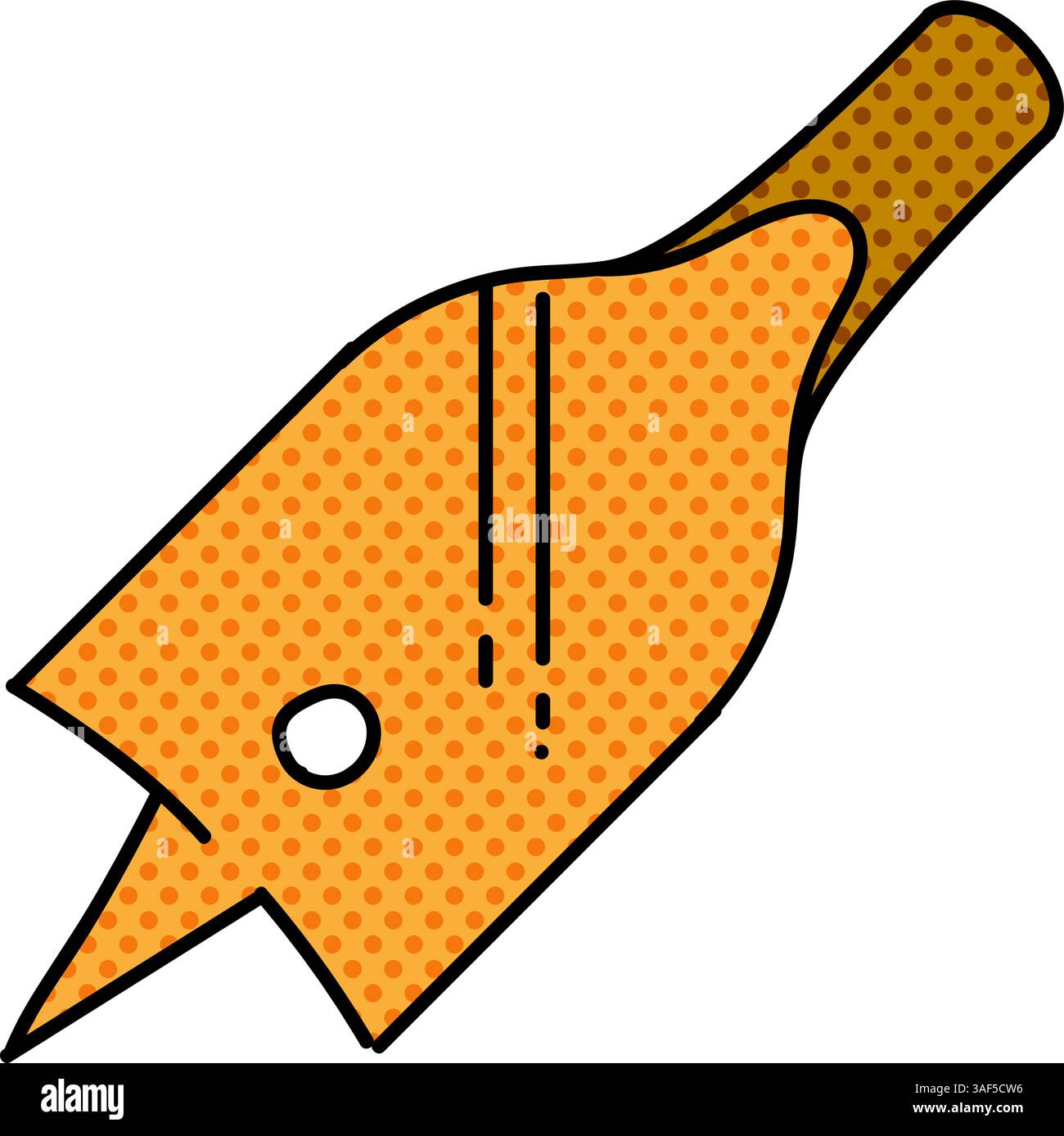 wood hole drill bit spade shape halftone hand drawn color vector ...