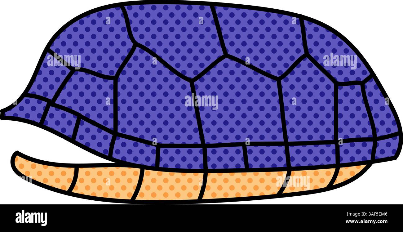 tortoise shell halftone hand drawn color vector illustration Stock ...