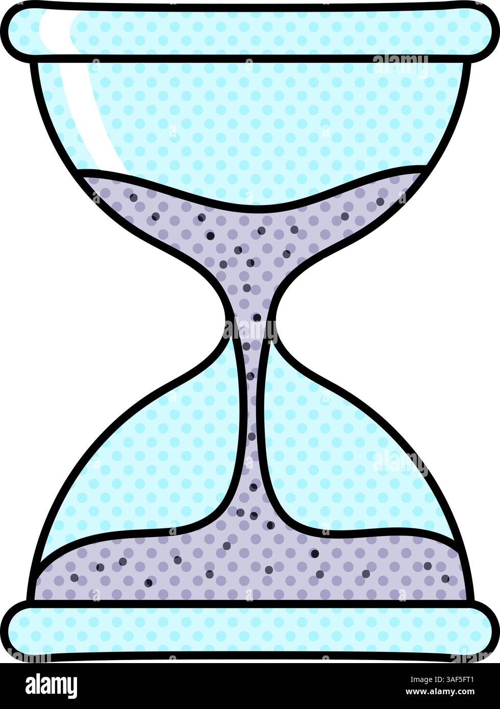 sand watch halftone hand drawn color vector illustration Stock Vector ...