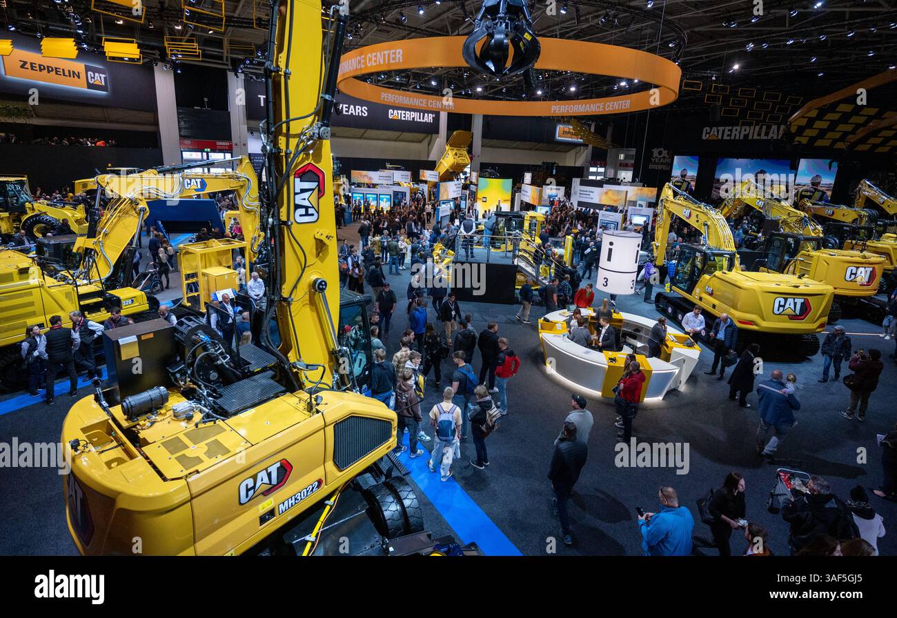 Munich, Germany. 07th Apr, 2025. The Caterpillar showroom at the International Trade Fair for ...