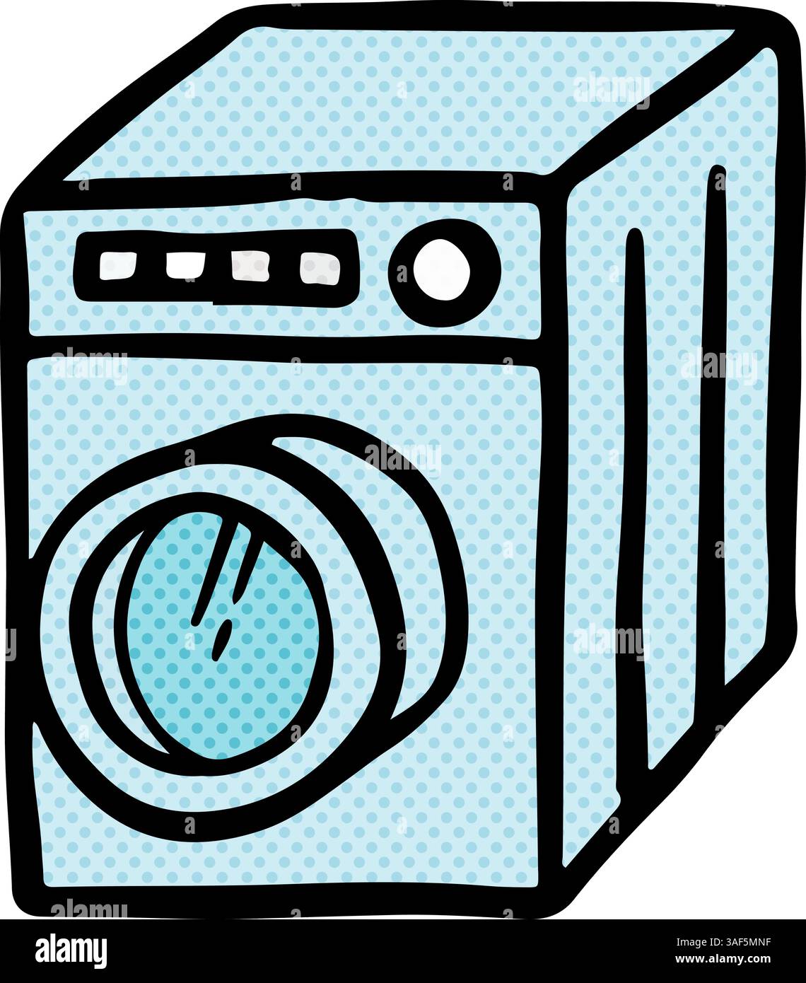 Washing machine hand drawn halftone color vector illustration Stock ...