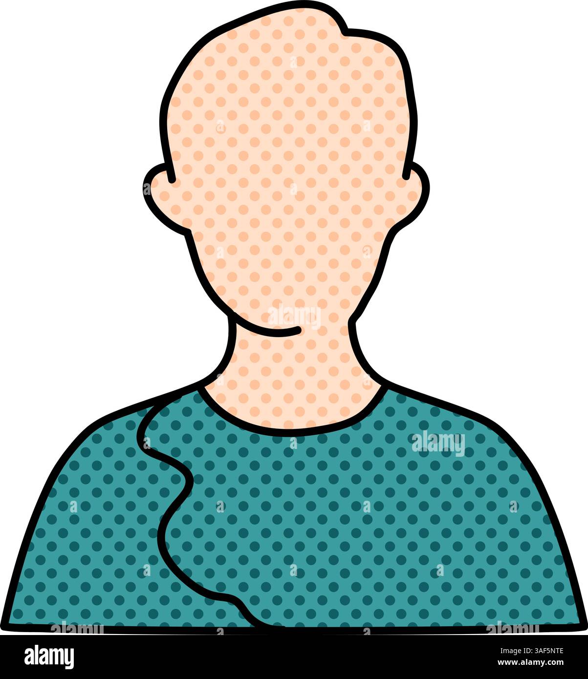 man halftone hand drawn color vector illustration Stock Vector Image ...