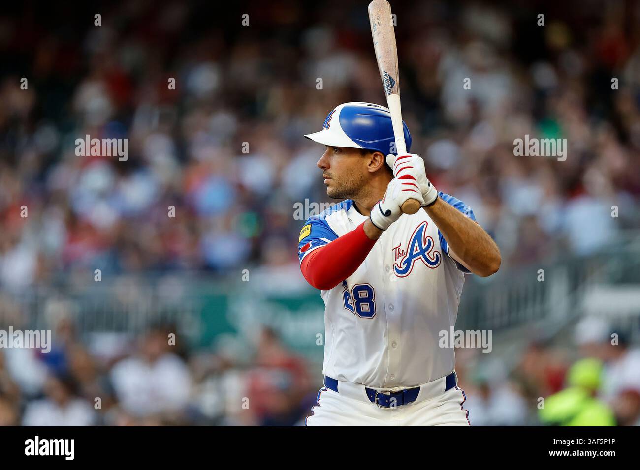 ATLANTA, GA - APRIL 05: Matt Olson #28 of the Atlanta Braves bats ...