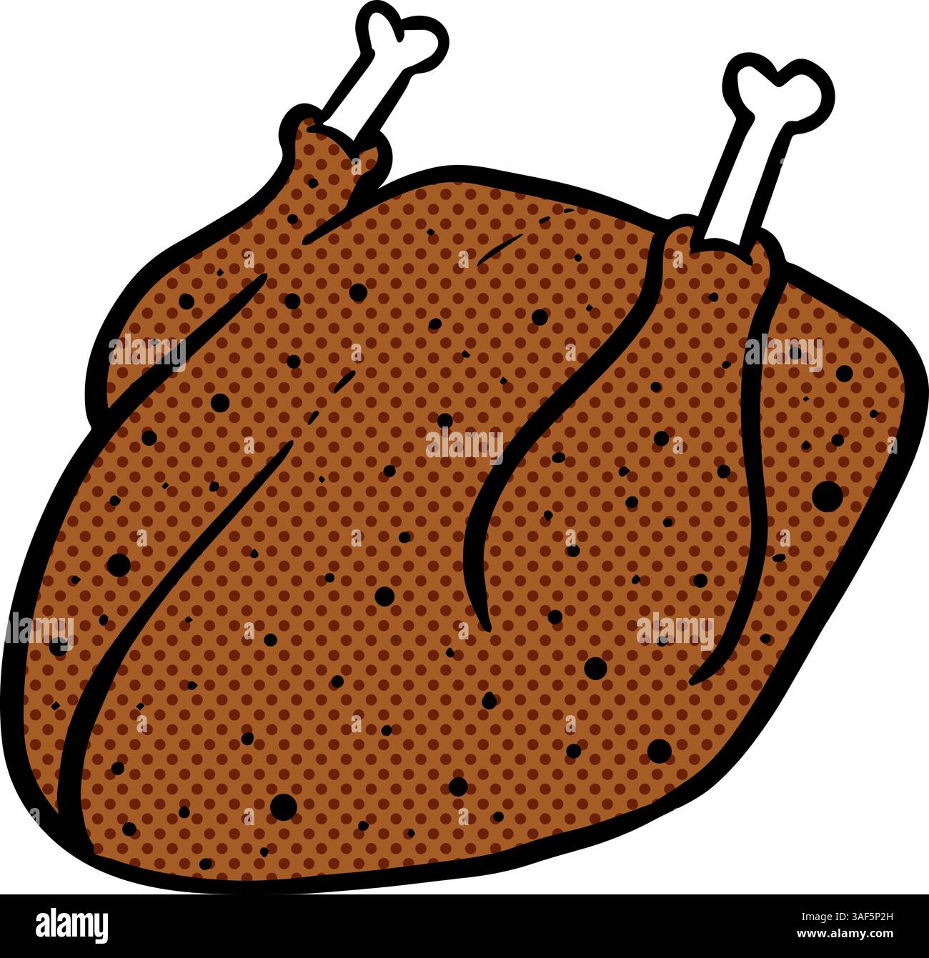 Whole chicken hand drawn halftone color vector illustration Stock ...