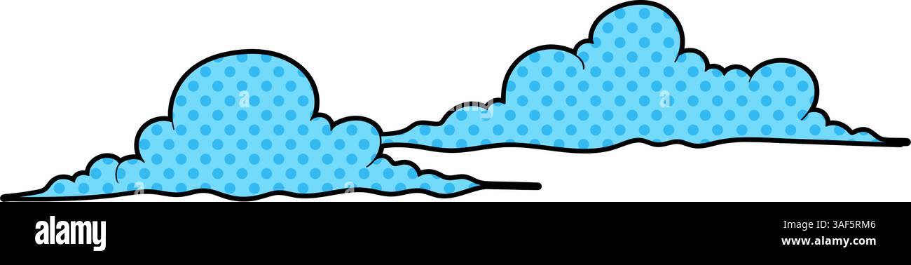 cloud halftone hand drawn color vector illustration Stock Vector Image ...
