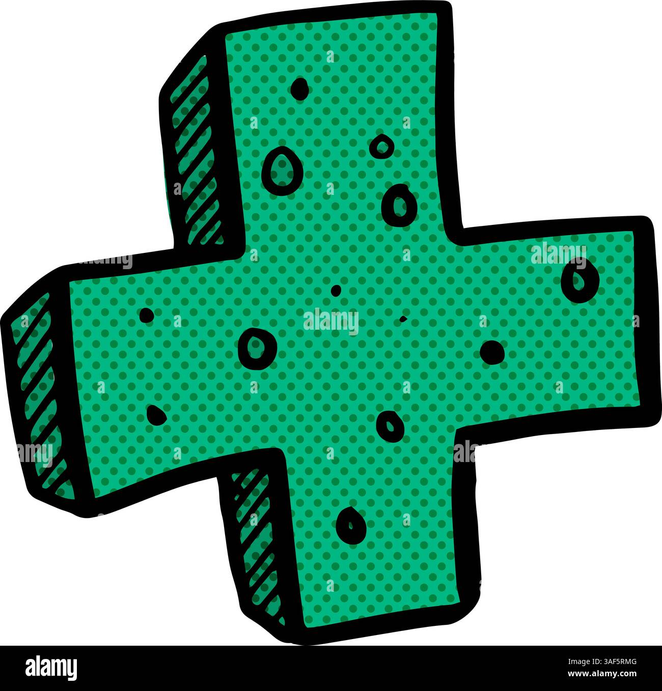 Plus sign hand drawn vector halftone color vector illustration Stock ...