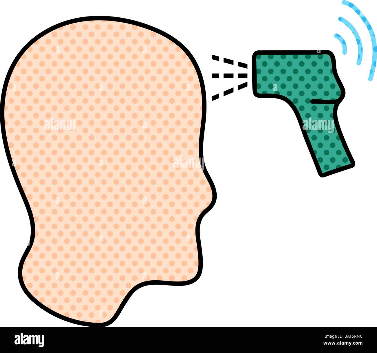 digital thermometer thermo gun body temperature check halftone hand ...