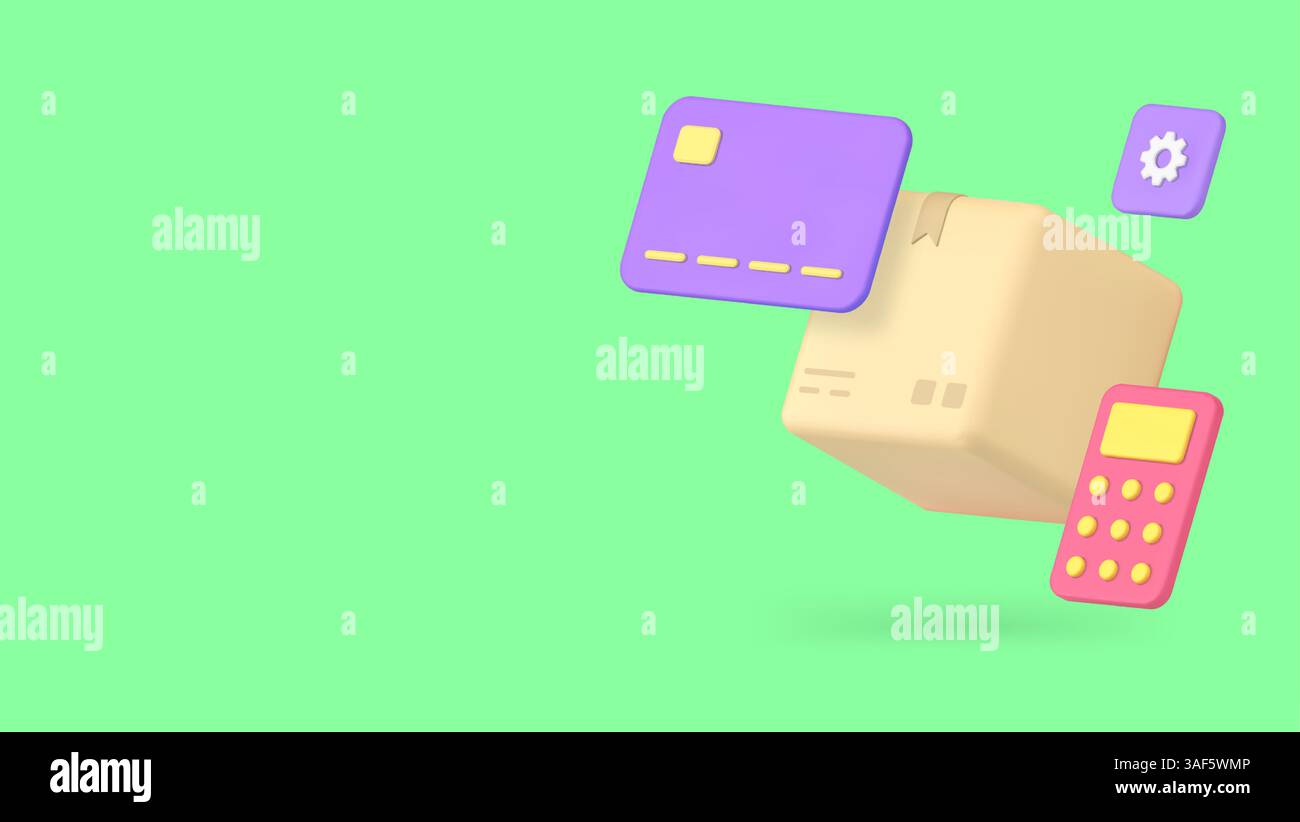 Delivery postal parcel cargo service payment calculation banner copy ...