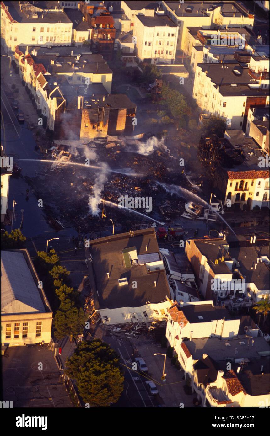 Oct 17, 1989; San Francisco, CA, USA; Images of the destruction caused ...