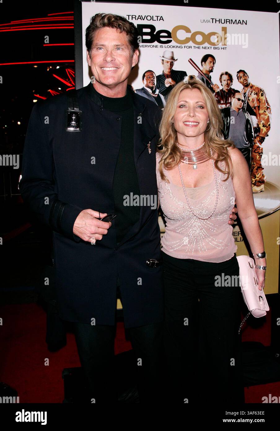 Feb 14, 2005; Hollywood, California, USA; actor DAVID HASSELHOFF & Wife ...