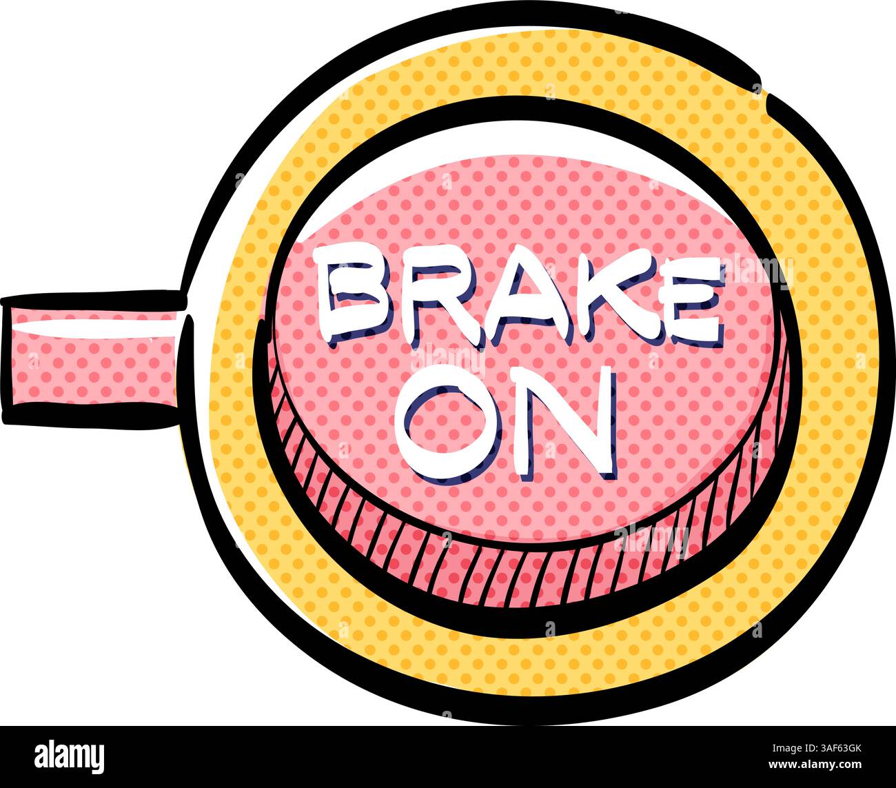 Race brake sign halftone icon hand drawn color vector illustration ...
