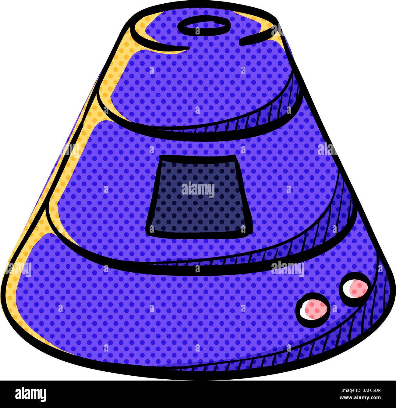 Space capsule halftone icon hand drawn color vector illustration Stock ...
