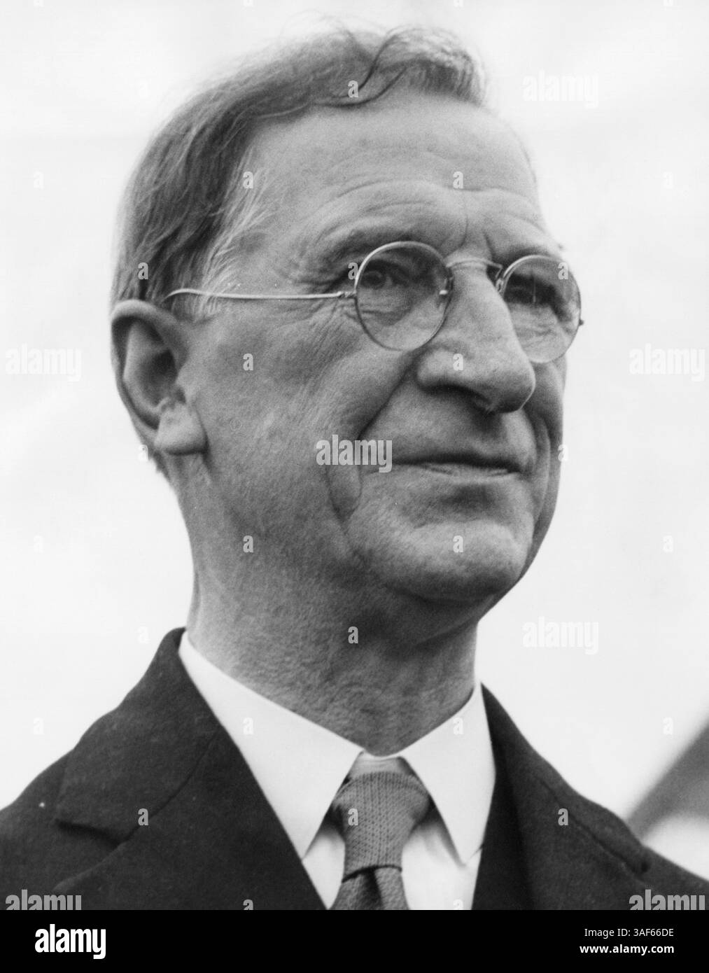 Eamon de Valera, premier of Ireland, pictured on arrival at Northolt ...