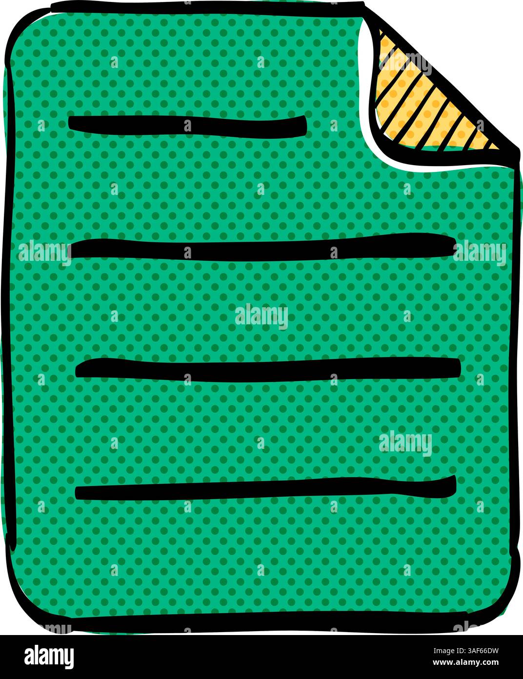 Text file format halftone icon hand drawn color vector illustration ...