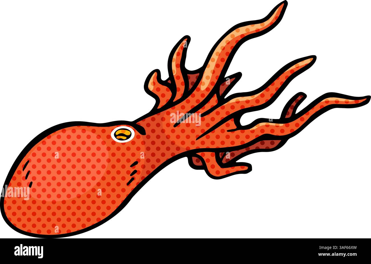 octopus icon hand drawn halftone color vector illustration Stock Vector ...