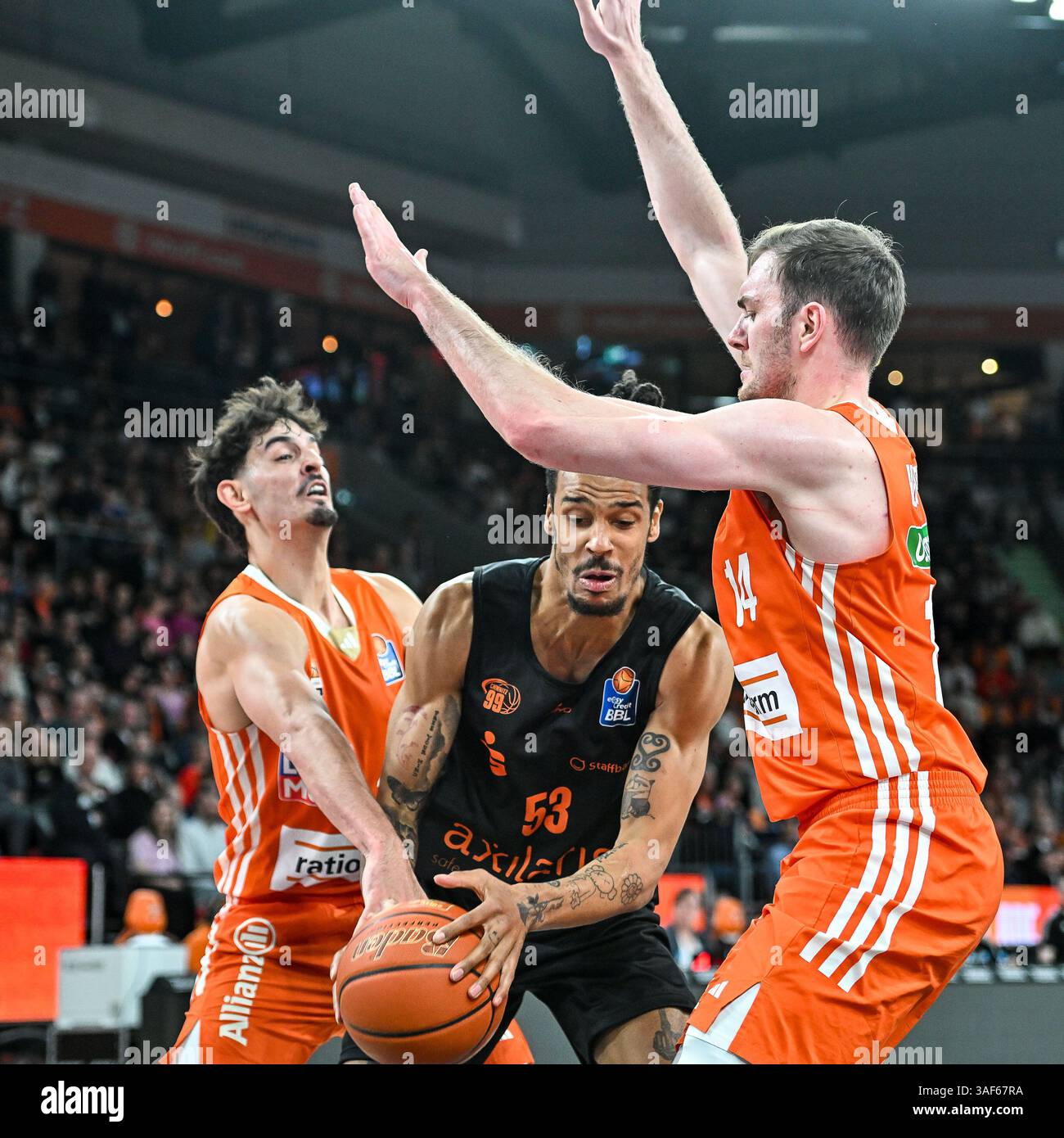 06.04.2025, ratiopharm arena, Neu-Ulm, GER, BBL, ratiopharm Ulm vs Niners Chemnitz, im Bild Ben ...