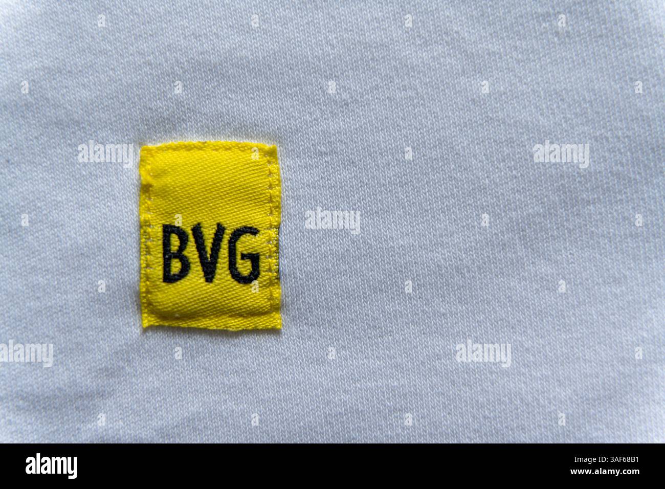 Germany Berlin April 7, 2025. Logo of public transport in Berlin BVG ...
