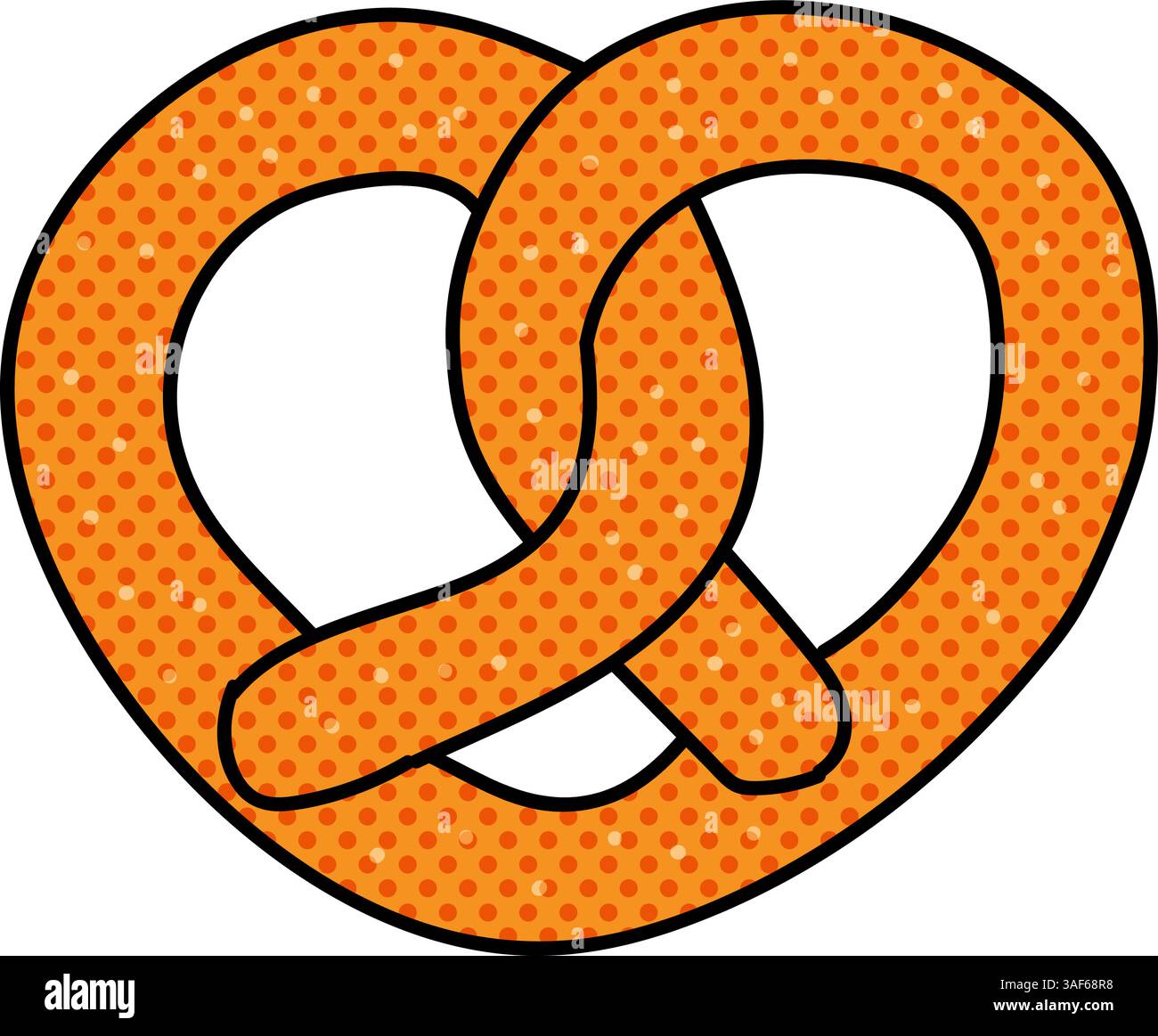 pretzel bread halftone hand drawn color vector illustration Stock ...