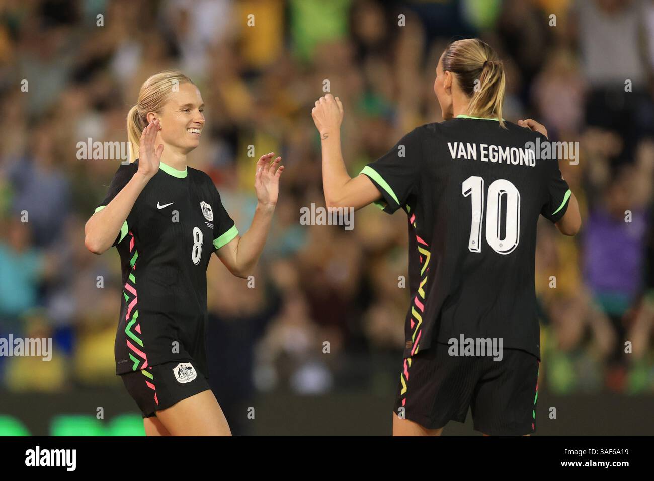 Kaitlyn Torpey of Australia celebrates scoring Australia’s second goal ...