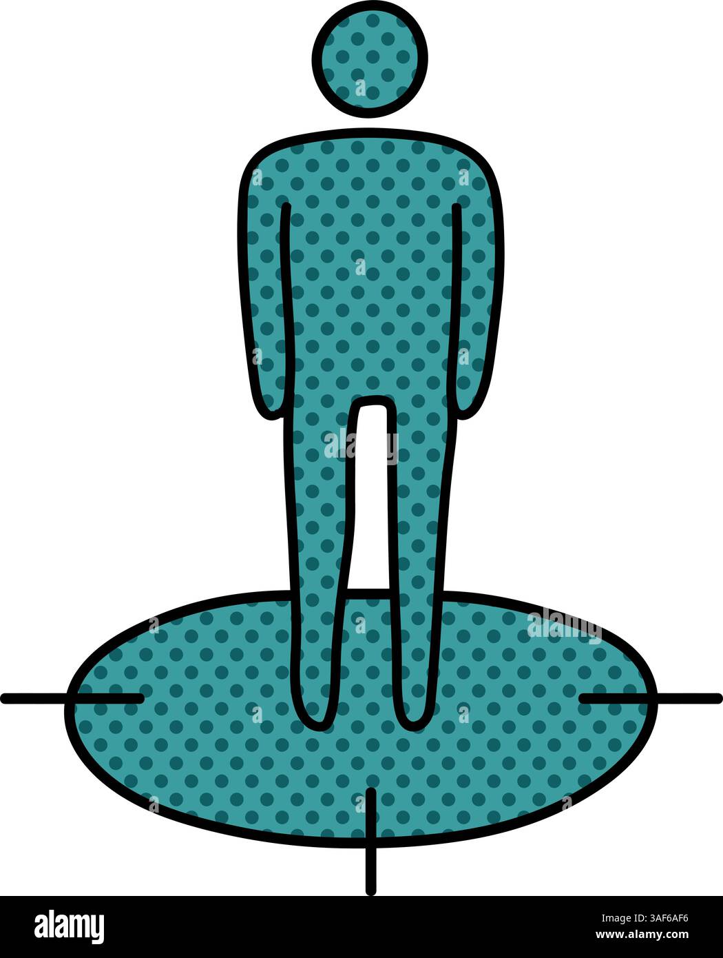 map standing person direction halftone hand drawn color vector ...