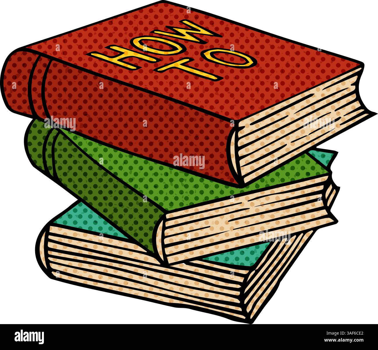 Hand drawn book halftone color vector illustration Stock Vector Image ...