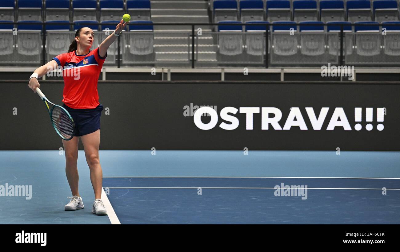 Czech tennis player Tereza Valentova at a training session before the ...