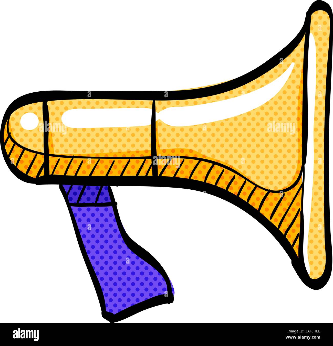 Megaphone halftone icon hand drawn color vector illustration Stock ...