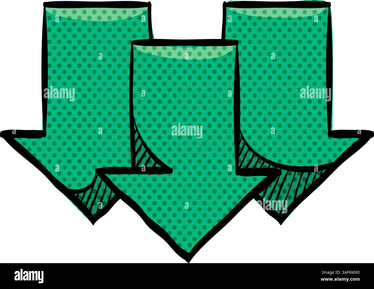 Multiple download arrow halftone icon hand drawn color vector ...