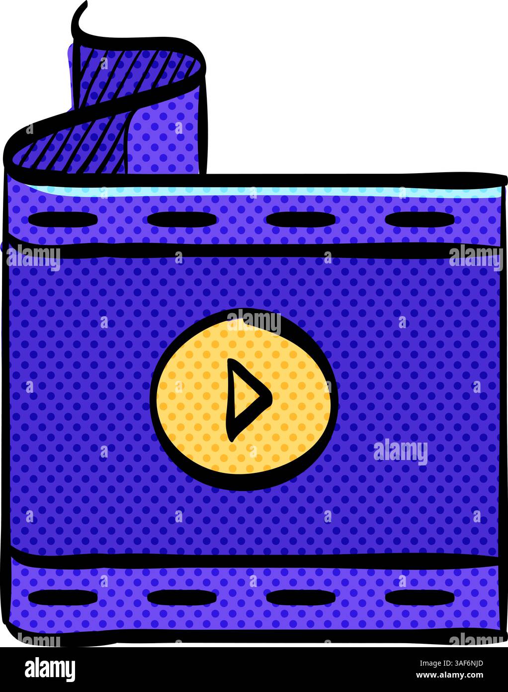 Cinema film halftone icon hand drawn color vector illustration Stock ...