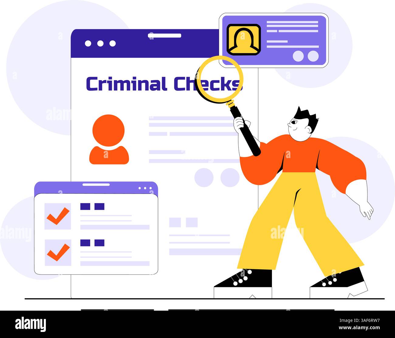 Criminal Checks Illustration Featuring Background Check for Recruitment ...