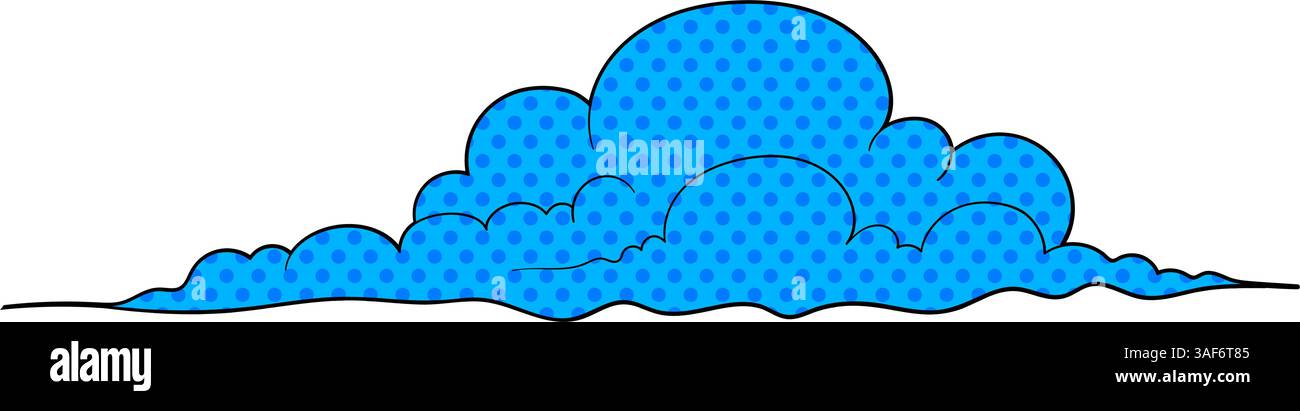 cloud halftone hand drawn color vector illustration Stock Vector Image ...