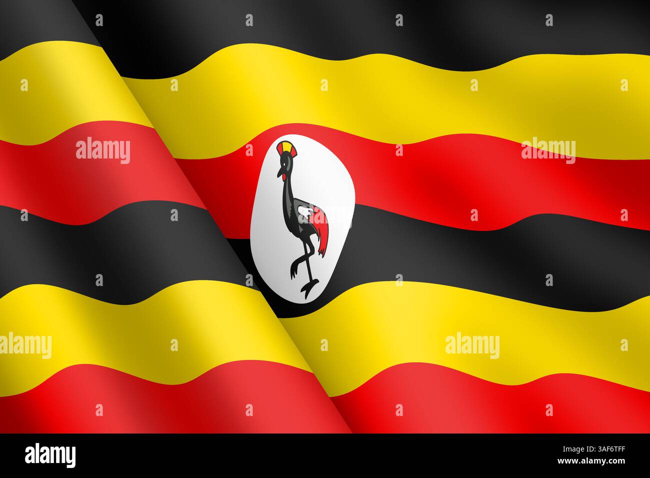Uganda flag background realistic waving hi-res stock photography and ...