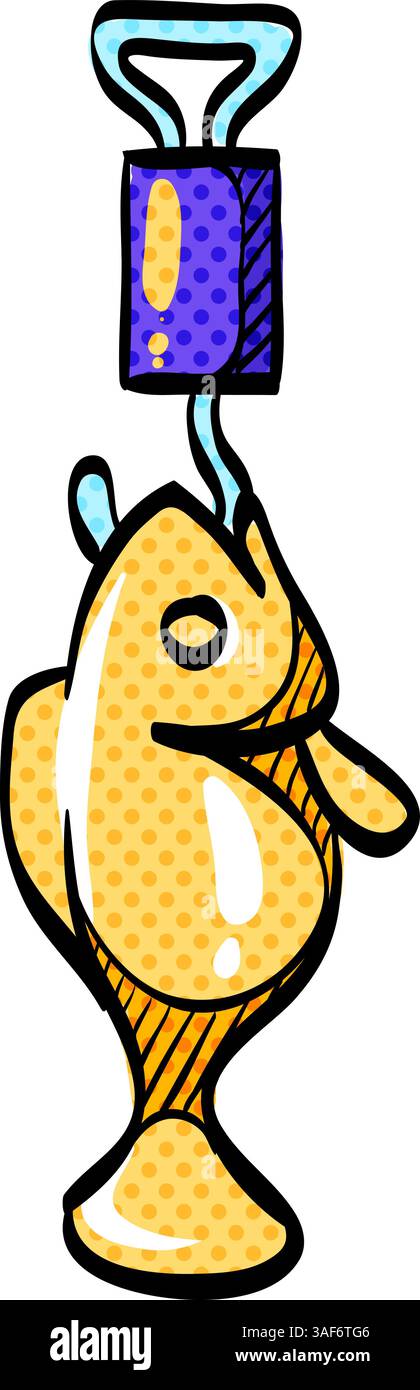 Fishing scale halftone icon hand drawn color vector illustration Stock ...