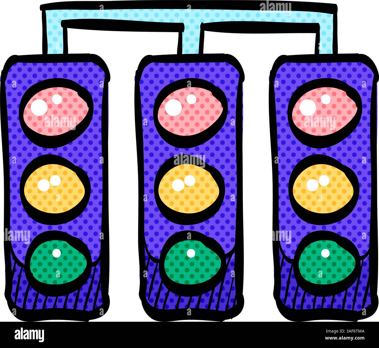 Red light sign halftone icon hand drawn color vector illustration Stock ...