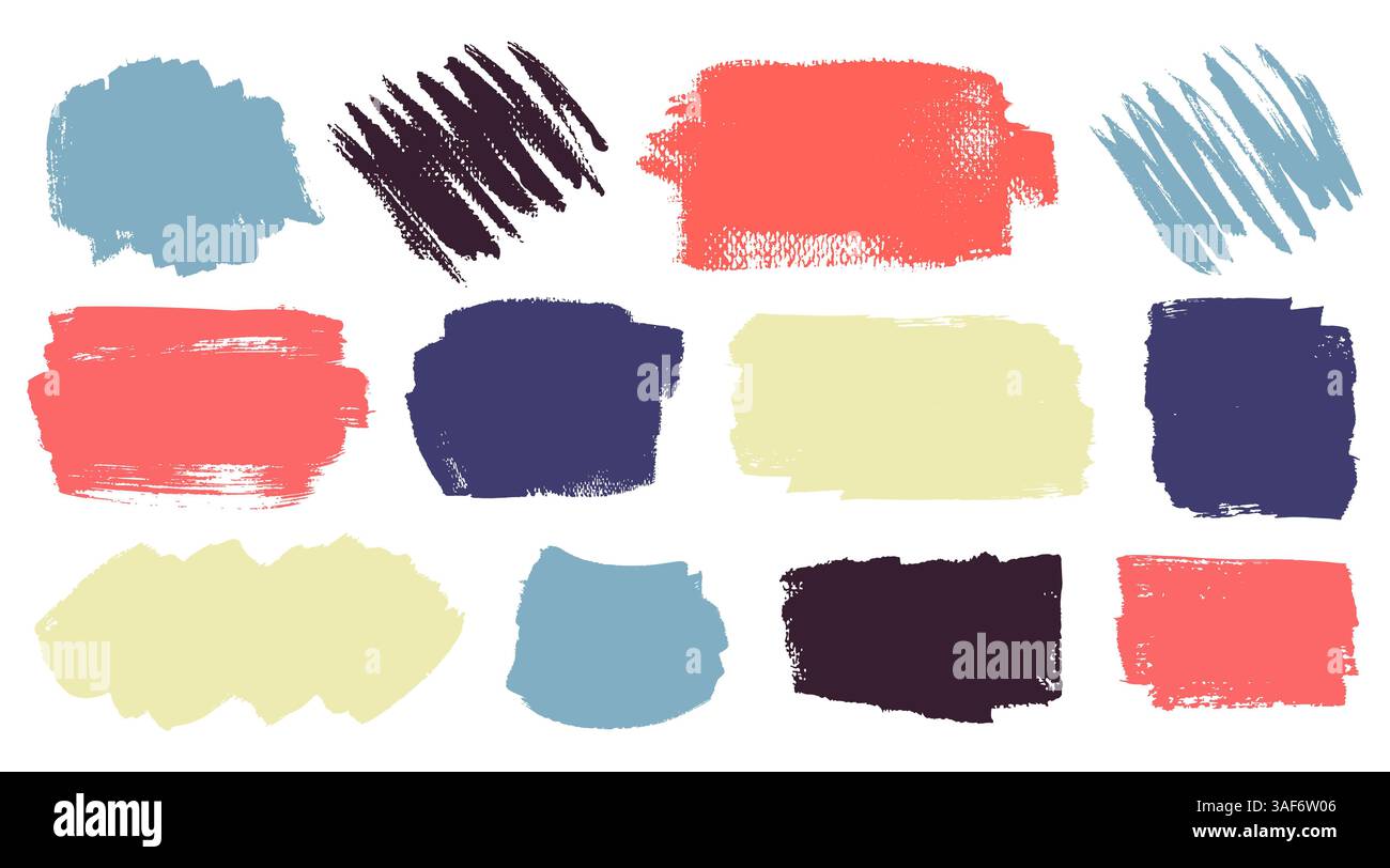 Vector stains abstract paint brush strokes set Stock Vector Image & Art ...