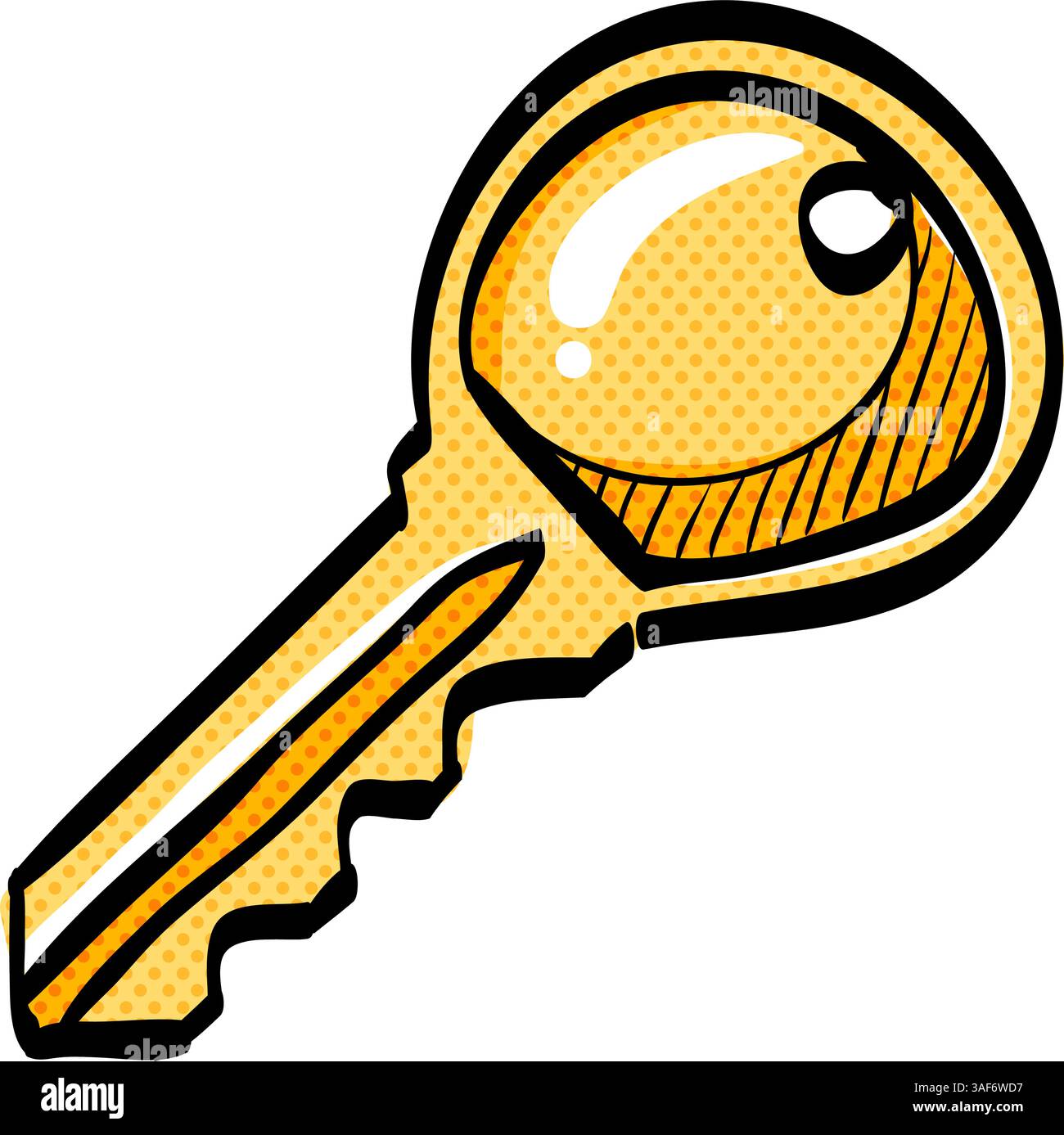 Key halftone icon hand drawn color vector illustration Stock Vector ...